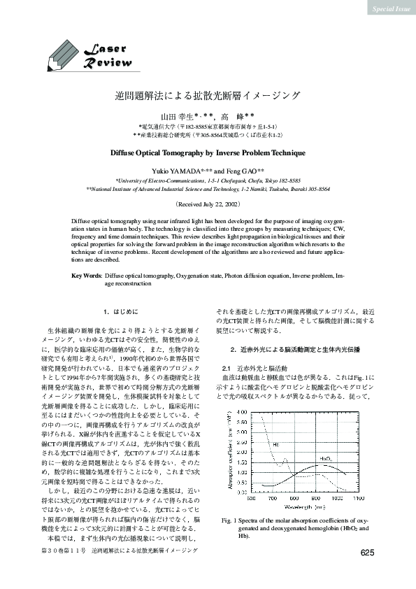 (PDF) Diffuse Optical Tomography by Inverse Problem Technique | Yukio Yamada - Academia.edu