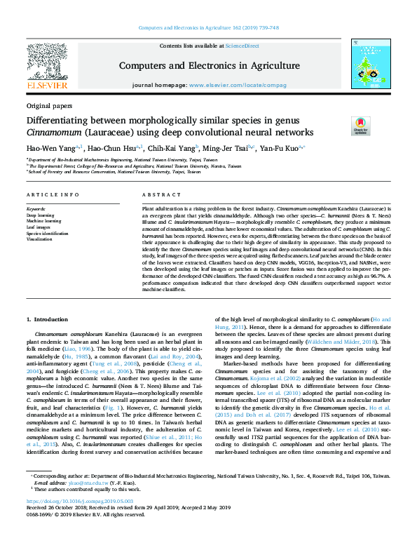 Pdf Differentiating Between Morphologically Similar Species In Genus Cinnamomum Lauraceae