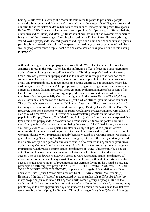 (PDF) World War I and Civil Liberties