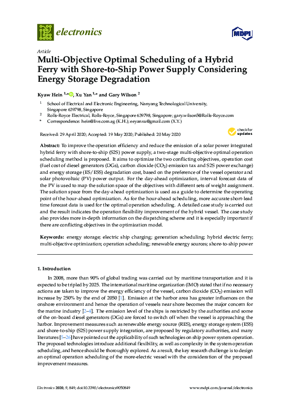 (PDF) Multi-Objective Optimal Scheduling of a Hybrid Ferry with Shore-to-Ship Power Supply ...