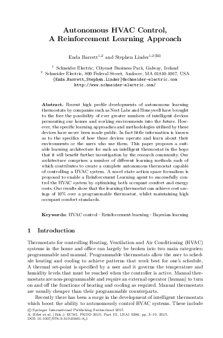(PDF) Autonomous HVAC Control, A Reinforcement Learning Approach