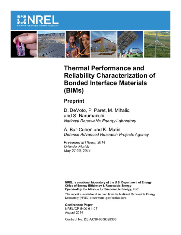 (PDF) Thermal performance and reliability characterization of bonded ...