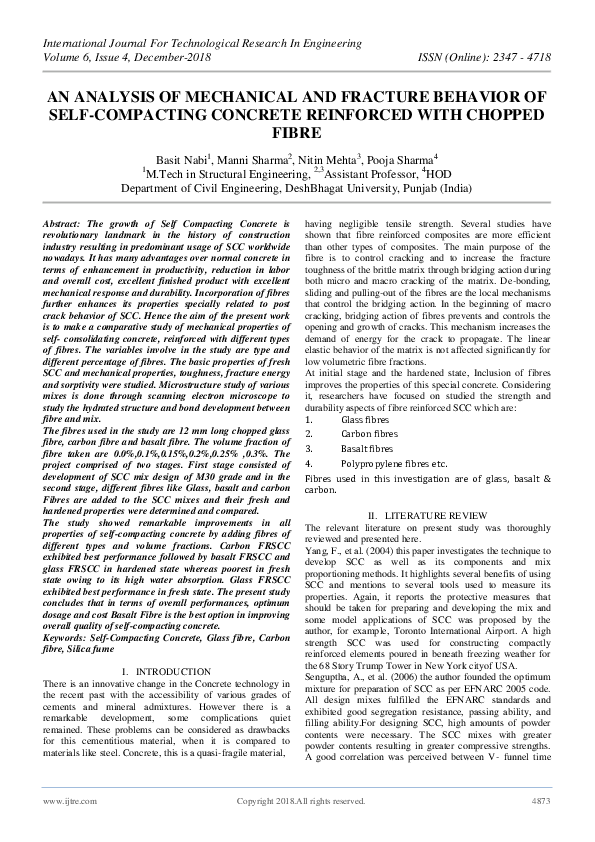 (PDF) An Analysis of Mechanical and Fracture Behavior of Self ...