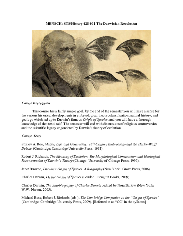 (PDF) Darwinian Revolution: History and Legacy