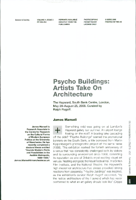 (PDF) Psycho Buildings: Artists Take On Architecture