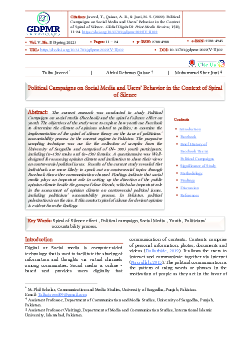 (PDF) Political Campaigns on Social Media and Users’ Behavior in the ...
