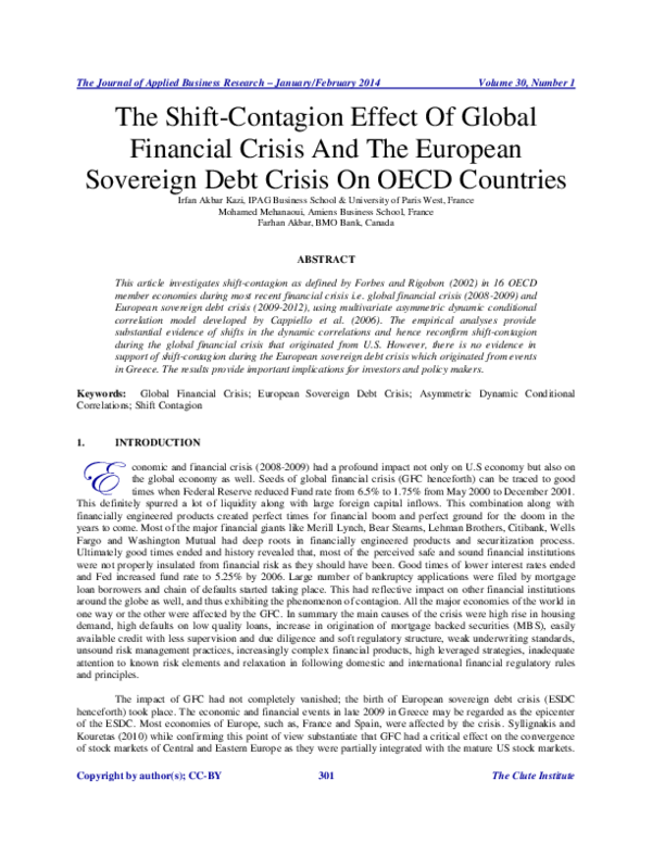 (PDF) The Shift-Contagion Effect Of Global Financial Crisis And The ...