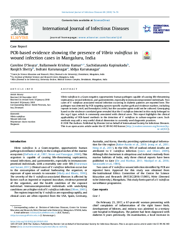 (PDF) PCR-based evidence showing the presence of Vibrio vulnificus in ...
