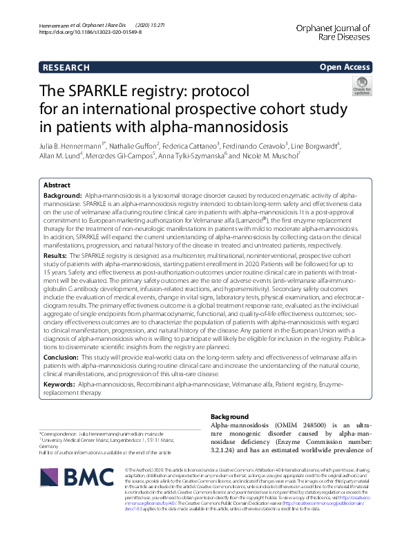 (PDF) The SPARKLE registry: protocol for an international prospective cohort study in patients ...