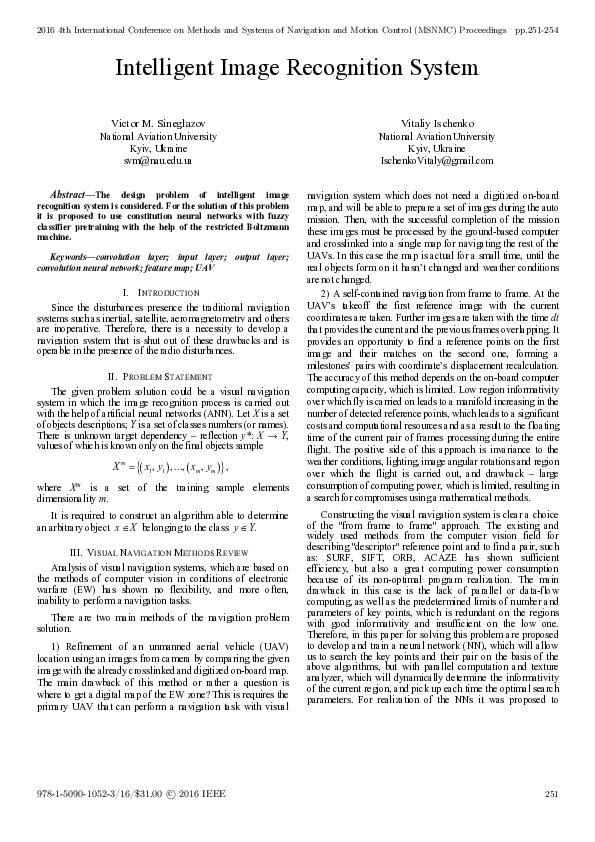 (PDF) Intelligent image recognition system