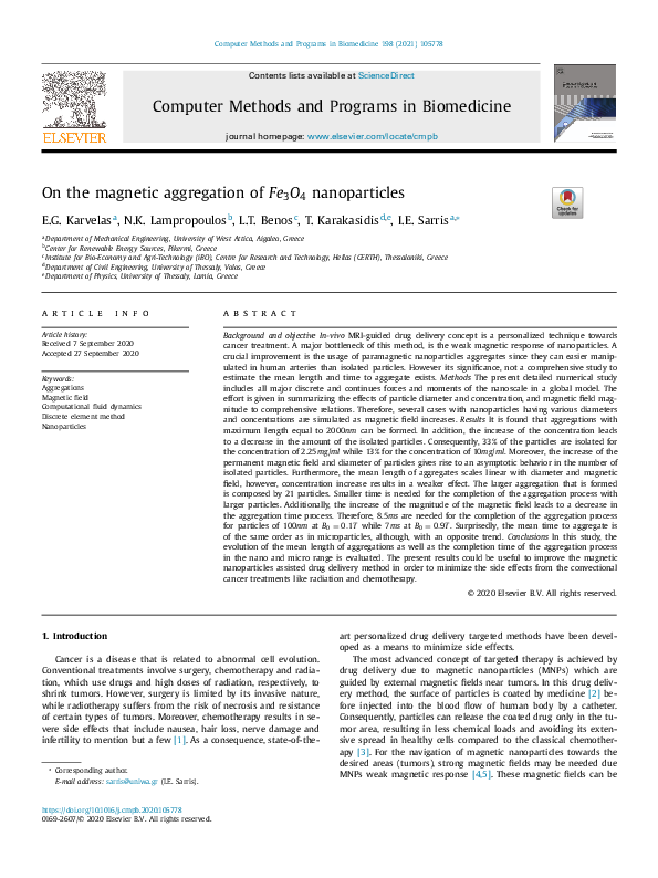 (PDF) On the magnetic aggregation of Fe3O4 nanoparticles