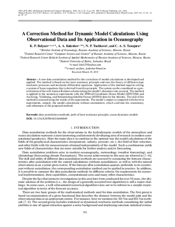 (PDF) A correction method for dynamic model calculations using ...