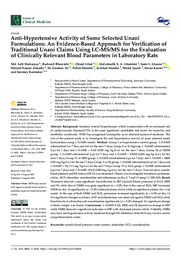 (PDF) Anti-Hypertensive Activity of Some Selected Unani Formulations ...