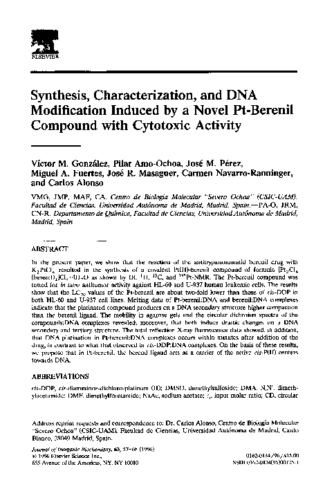 (PDF) Synthesis, characterization, and DNA modification induced by a ...