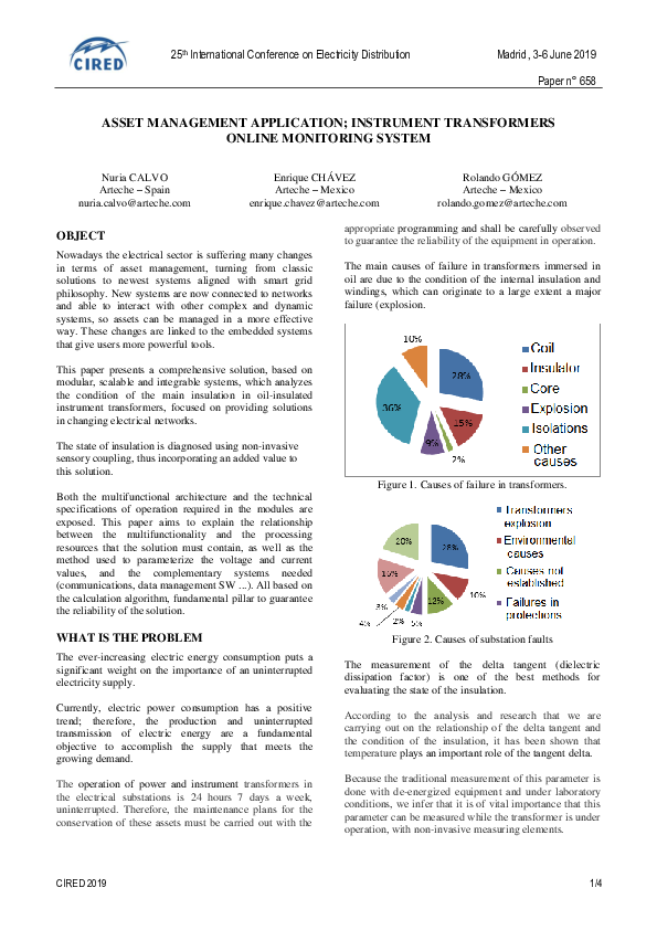 (PDF) Asset management application. Instrument Transformers On Line ...