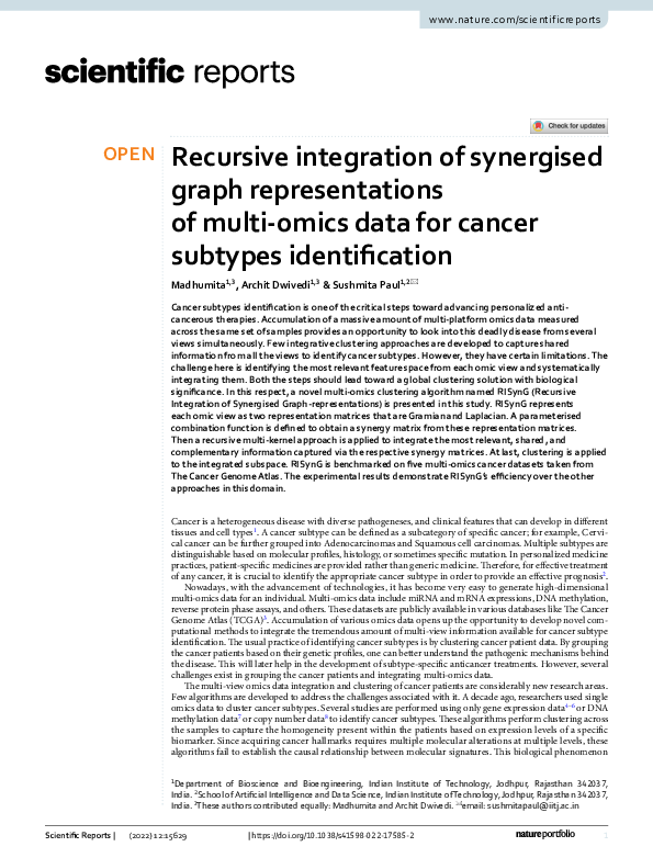 (PDF) Recursive integration of synergised graph representations of ...