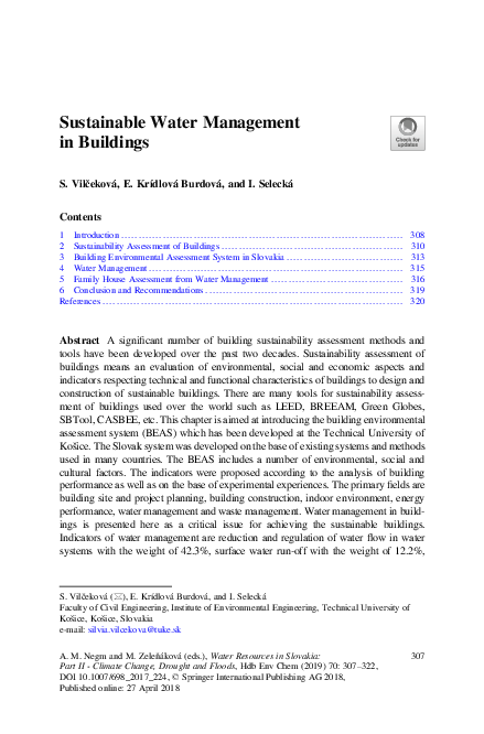 (PDF) Sustainable Water Management in Buildings