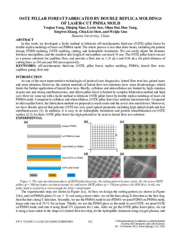 (PDF) OSTE PILLAR FOREST FABRICATED BY DOUBLE REPLICA MOLDINGS OF LASER ...