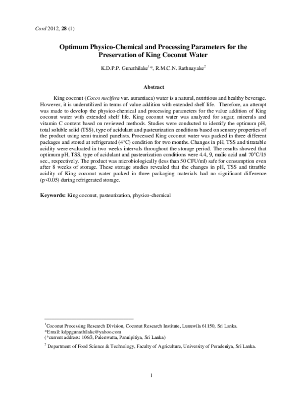 (PDF) Optimum Physico-Chemical and Processing Parameters for the ...