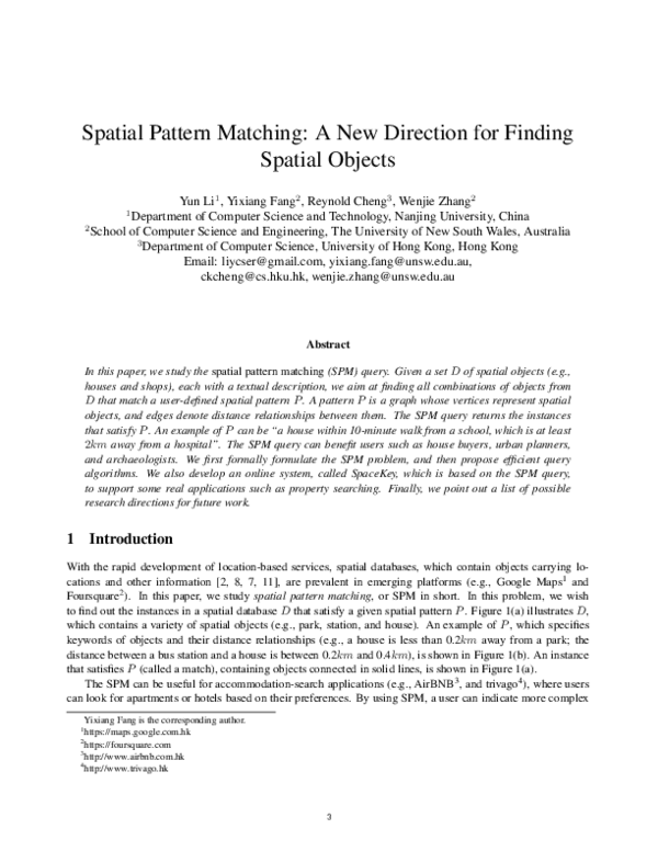 (PDF) Spatial pattern matching