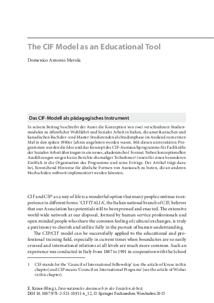 (PDF) The CIF Model as an Educational Tool | Antonio Merola - Academia.edu