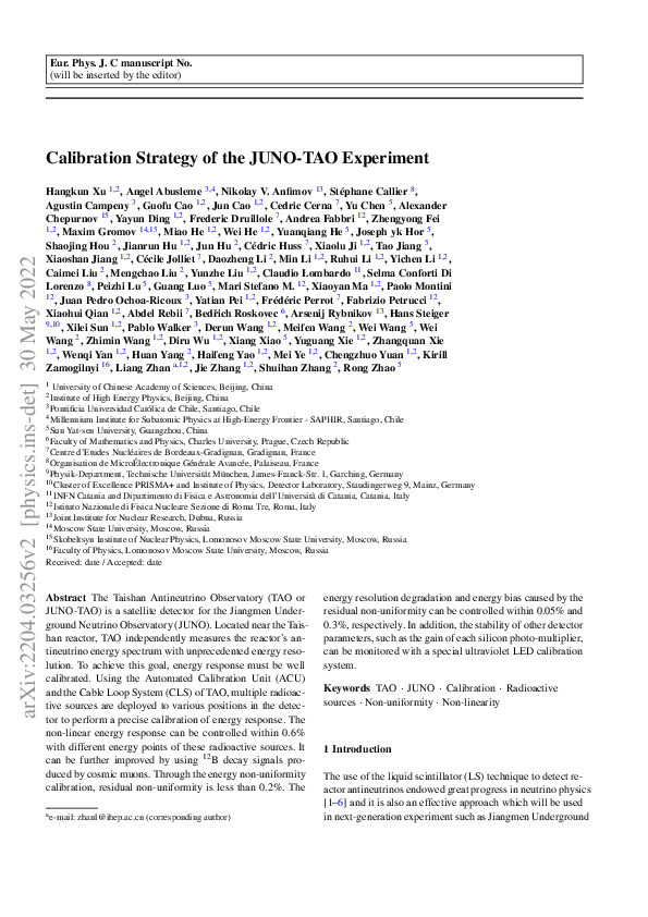 Pdf Calibration Strategy Of The Juno Tao Experiment