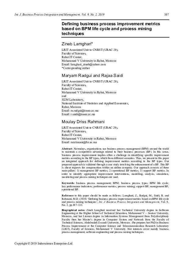 (PDF) Defining business process improvement metrics based on BPM life cycle and process mining ...