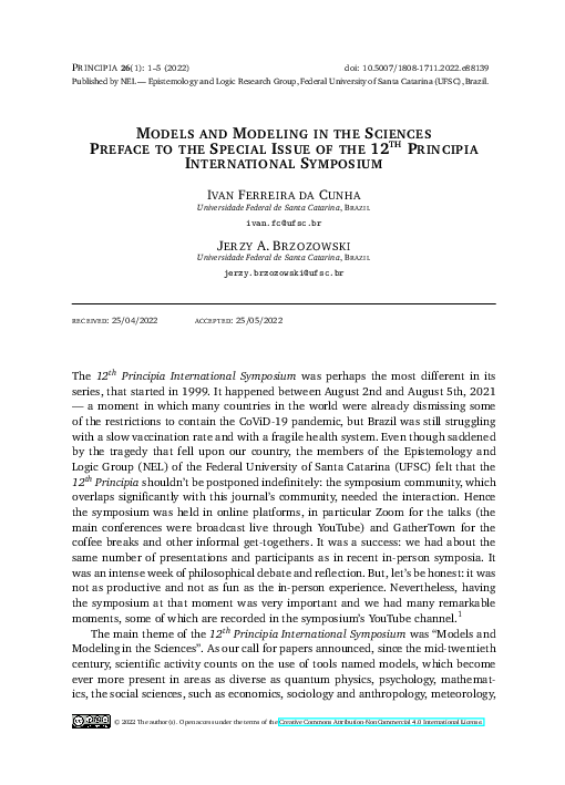 (PDF) Models and Modeling in the Sciences: preface to the Special Issue ...