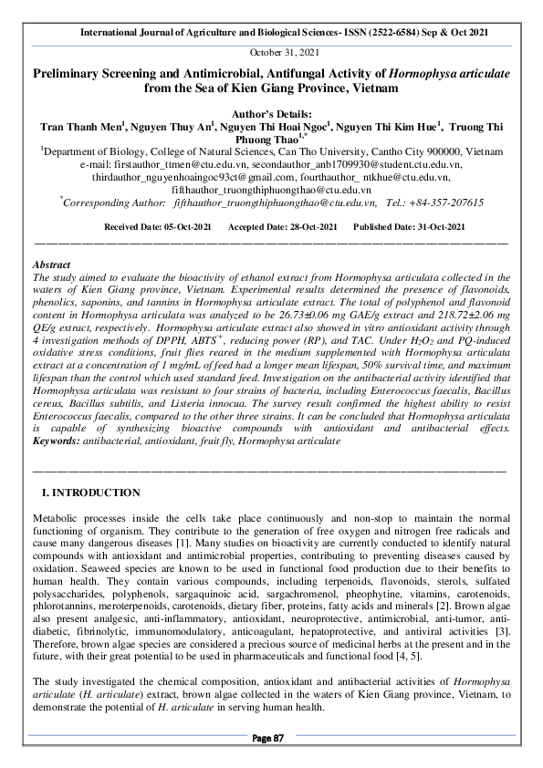 (PDF) Preliminary Screening and Antimicrobial, Antifungal Activity of ...