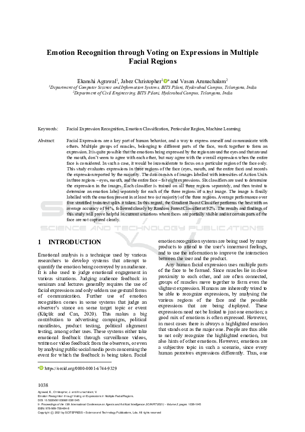 (PDF) Emotion Recognition through Voting on Expressions in Multiple Facial Regions