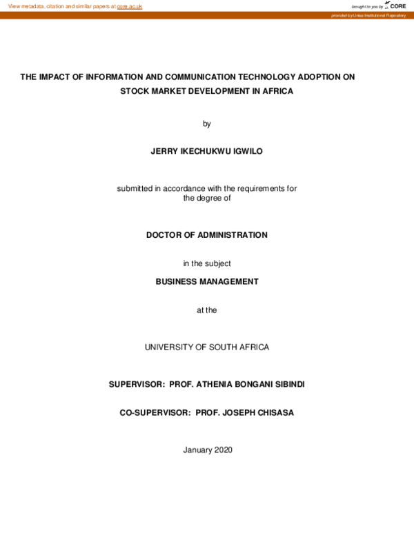 (PDF) The impact of information and communication technology adoption on stock market ...