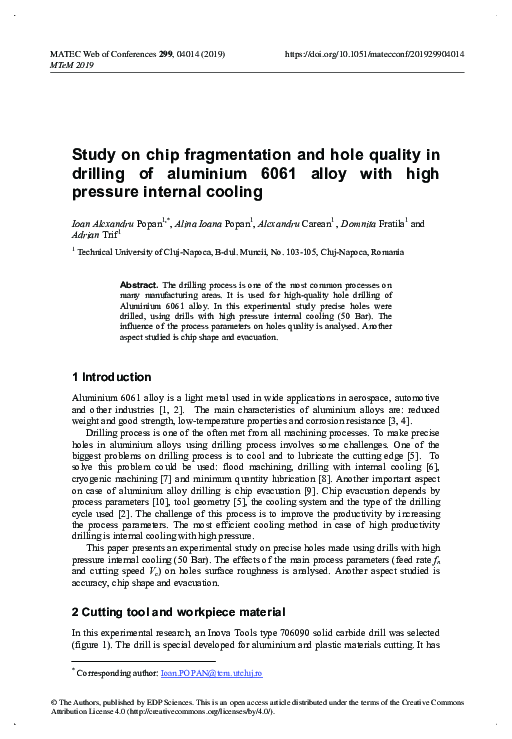 (PDF) Study on chip fragmentation and hole quality in drilling of ...