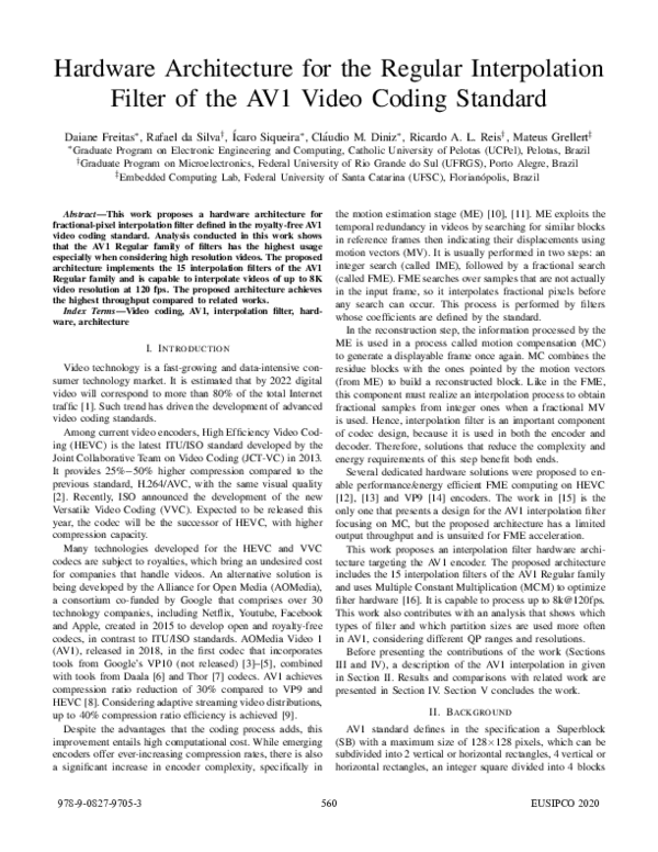 (PDF) Hardware Architecture for the Regular Interpolation Filter of the ...
