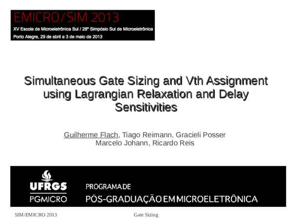Pdf Simultaneous Gate Sizing And V Th Assignment Using Lagrangian Relaxation And Delay