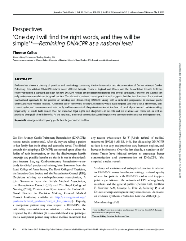 (PDF) ‘One day I will find the right words, and they will be simple ...