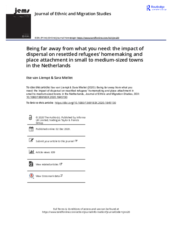 (PDF) Being far away from what you need: the impact of dispersal on ...