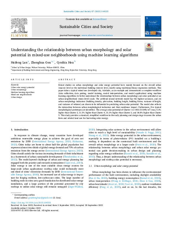 (PDF) Understanding the relationship between urban morphology and solar ... (PDF) Understanding the relationship between urban morphology and solar ...