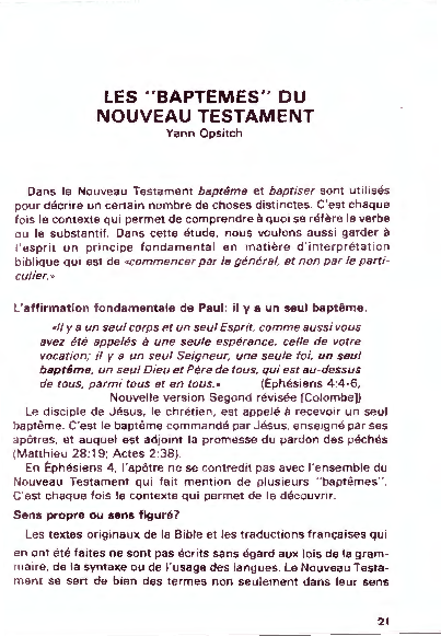 (PDF) Les "baptêmes" du Nouveau Testament - The "baptisms" of the New ...