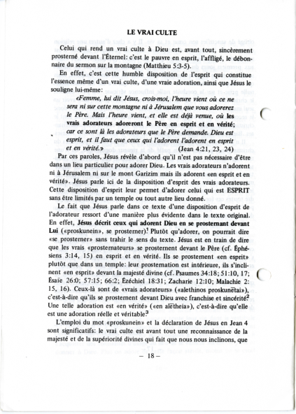 (PDF) Le vrai culte - True worship