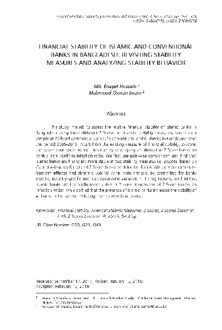 (PDF) Financial Stability of Islamic and Conventional Banks in ...