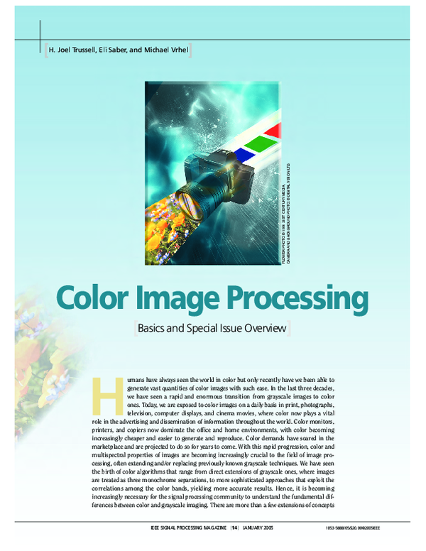 (PDF) Color image processing [basics and special issue overview]