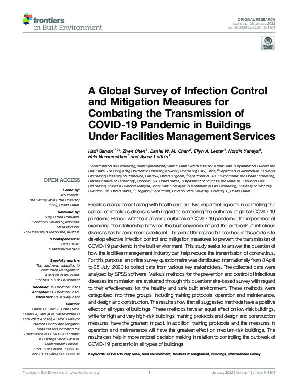 (PDF) A Global Survey of Infection Control and Mitigation Measures for ...