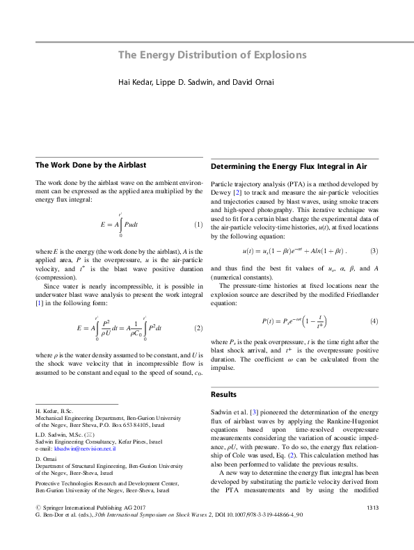 (PDF) The Energy Distribution of Explosions