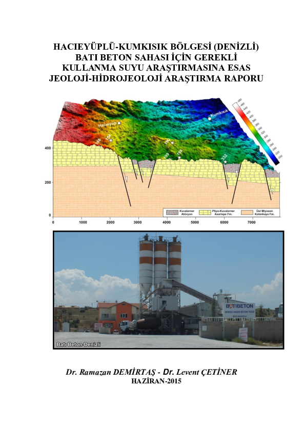 (PDF) Hacieyüplü-Kumkisik Bölgesi̇ (Deni̇zli̇) Bati Beton Sahasi İçi̇n ...