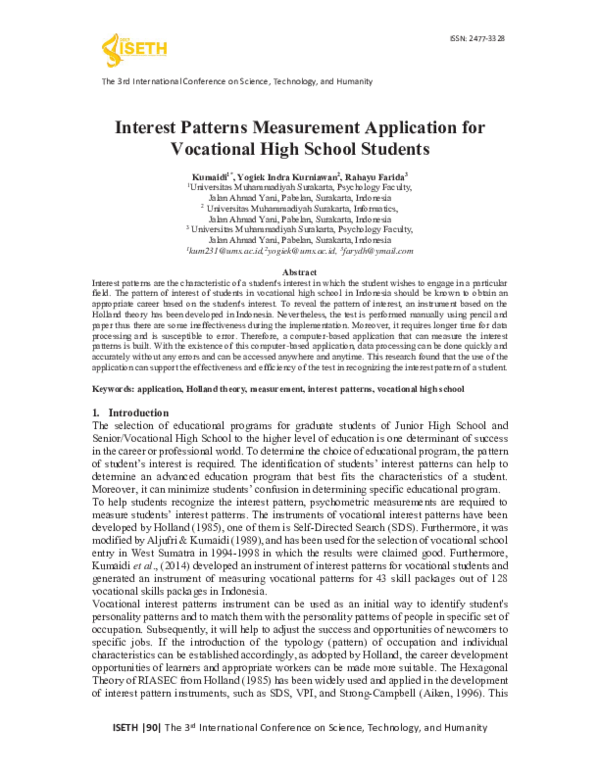 (PDF) Interest Patterns Measurement Application for Vocational High ...