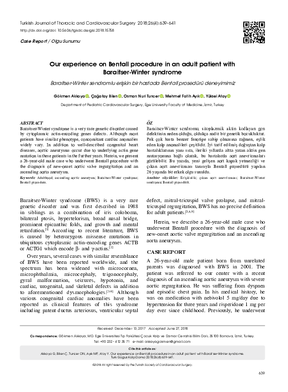 (PDF) Our experience on Bentall procedure in an adult patient with ...