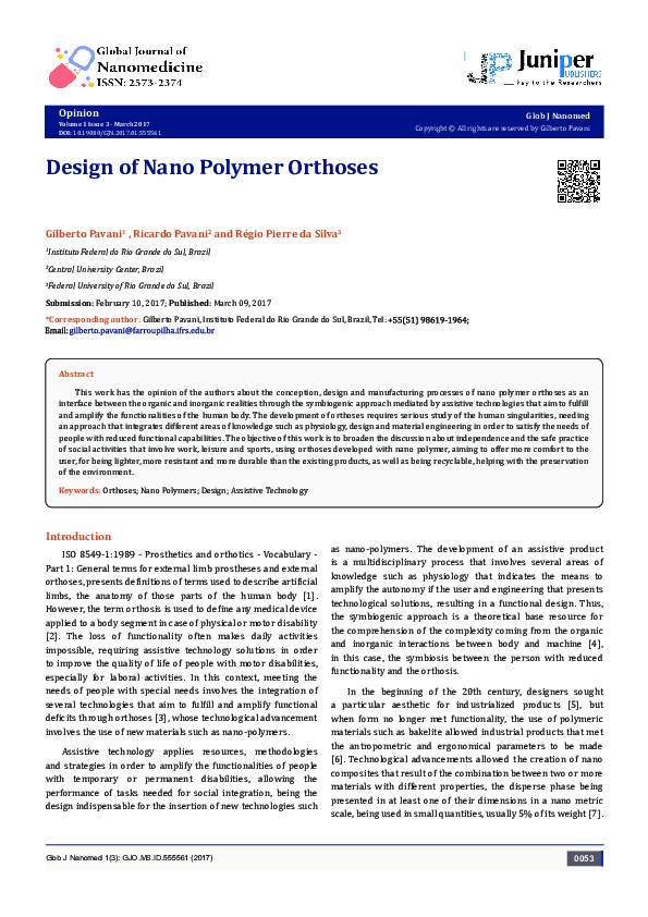 (PDF) Design of Nano Polymer Orthoses