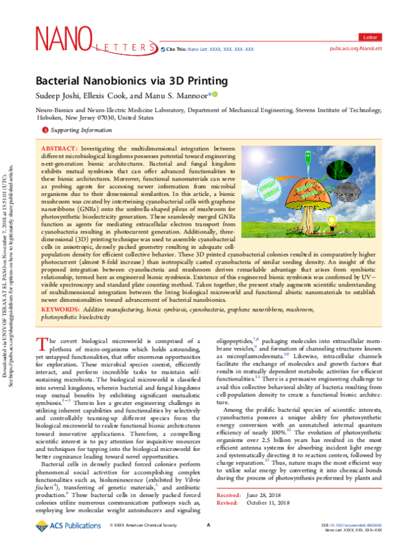 (PDF) Bacterial Nanobionics via 3D Printing