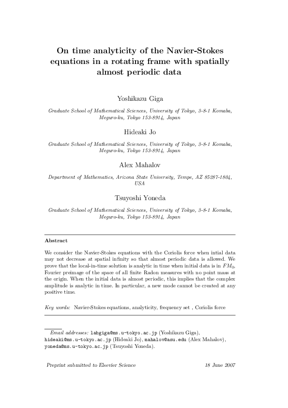 (PDF) Navier–Stokes Flow Past a Rigid Body That Moves by Time-Periodic ...