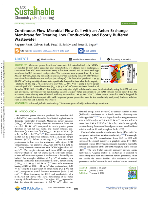 (PDF) Continuous Flow Microbial Flow Cell with an Anion Exchange ...